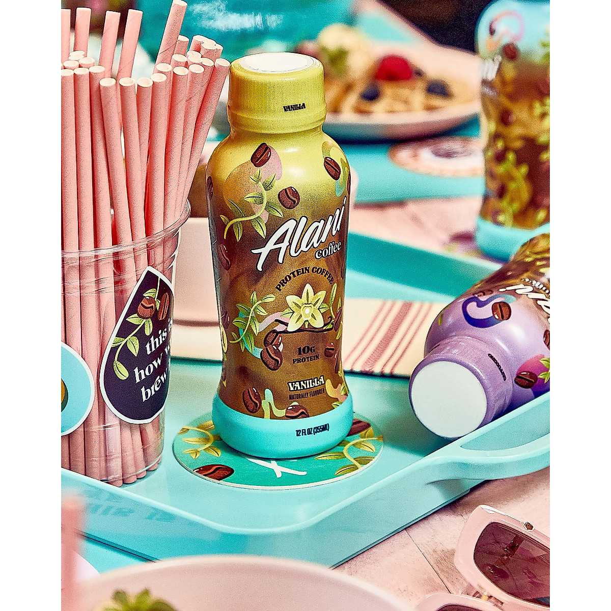 Alani Nu Protein Coffee VANILLA | Ready To Drink Cold Brew with 10g of Protein | 100mg Caffeine | 90 Calories, Naturally Flavored | 12 Fl Oz Bottles | 12 Pack