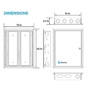 Structured Media Enclosure Accessories - Structured Wiring Cabinet - Structured Wiring Enclosure - Structured Media Cabinet - Structured Media Center - Fasthome Surface Mount Enclosure - STEREN 19"