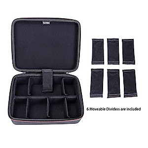 LTGEM EVA Hard Portable Travel Case for Card Games. Hold up to 1600 cards with 6 Moveable Dividers (2 Row) - Black