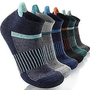 Merino Wool Ankle Hiking Socks Compression Warm Thermal Winter Thick Cushion Running Moisture Wicking No Show Socks Gifts Stocking Stuffers for Women Men 6 Pairs(Color Mix,L)