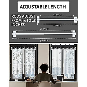 Skywin Magnetic Towel Holder for Refrigerator - 1 Pack Small Magnetic Curtain Rod for Metal Door with Adjustable Length - Fits Towels and Easily Attachable (White)