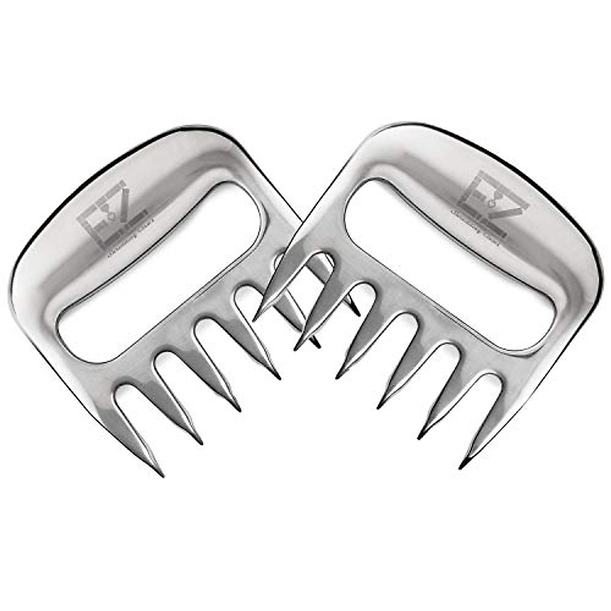 BBQFAM EZ Shredding Claws Stainless Steel Bear Claw Meat Shredders for BBQ. Perfect for shredding Pulled Pork, Poultry or just handling HOT Bulky Foods.