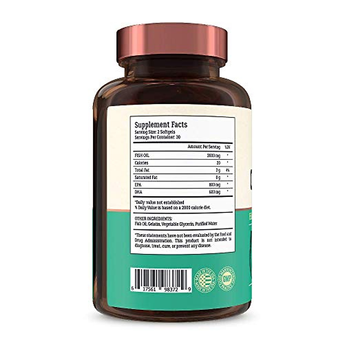OmegaWell Fish Oil: Heart, Brain, and Joint Support | 800 mg EPA 600 mg DHA - Natural Lemon Flavor, Enteric-Coated, Sustainably Sourced - Easy to Swallow 90 Day Supply