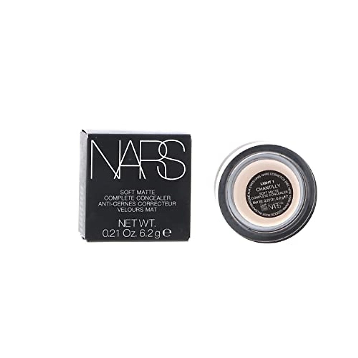 NARS Soft Matte Complete Concealer Chantilly - for fair skin with neutral undertones, Natural, 0.21 Ounce (Pack of 1), C-NA-062-03