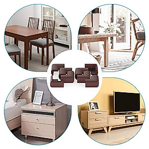 Edge & Corner Guard Set - Safe Edge & Corner Cushion with 8 Pre-applied 3M tape Corners for Baby Safety, Furniture Bumper, Table Protector (Brown)