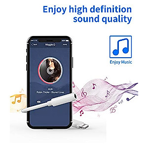 2Pack,Headphone Adapter Dongle to 3.5 mm Jack Earphone Audio Aux Connector for iPhone 12/11/XS/X/8/7/pro/xr/SE/MAX/PLUS Support All iOS Lightning Compatible with iPad Car Music Accessories Headset