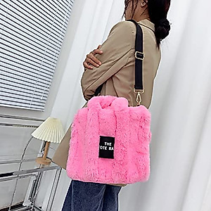 JQWYGB The Tote Bags for Women - Trendy Personalized Fluffy Tote Bag Large Capacity Top-Handle Shoulder Crossbody Bags for Work Travel Shopping