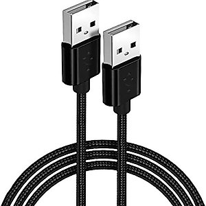 AICHESON 2 Pack Type A Male to Type A Male Cable for Laptop Cooling Pads - 2ft/60cm USB A to USB A Male Black for Laptop Cooler