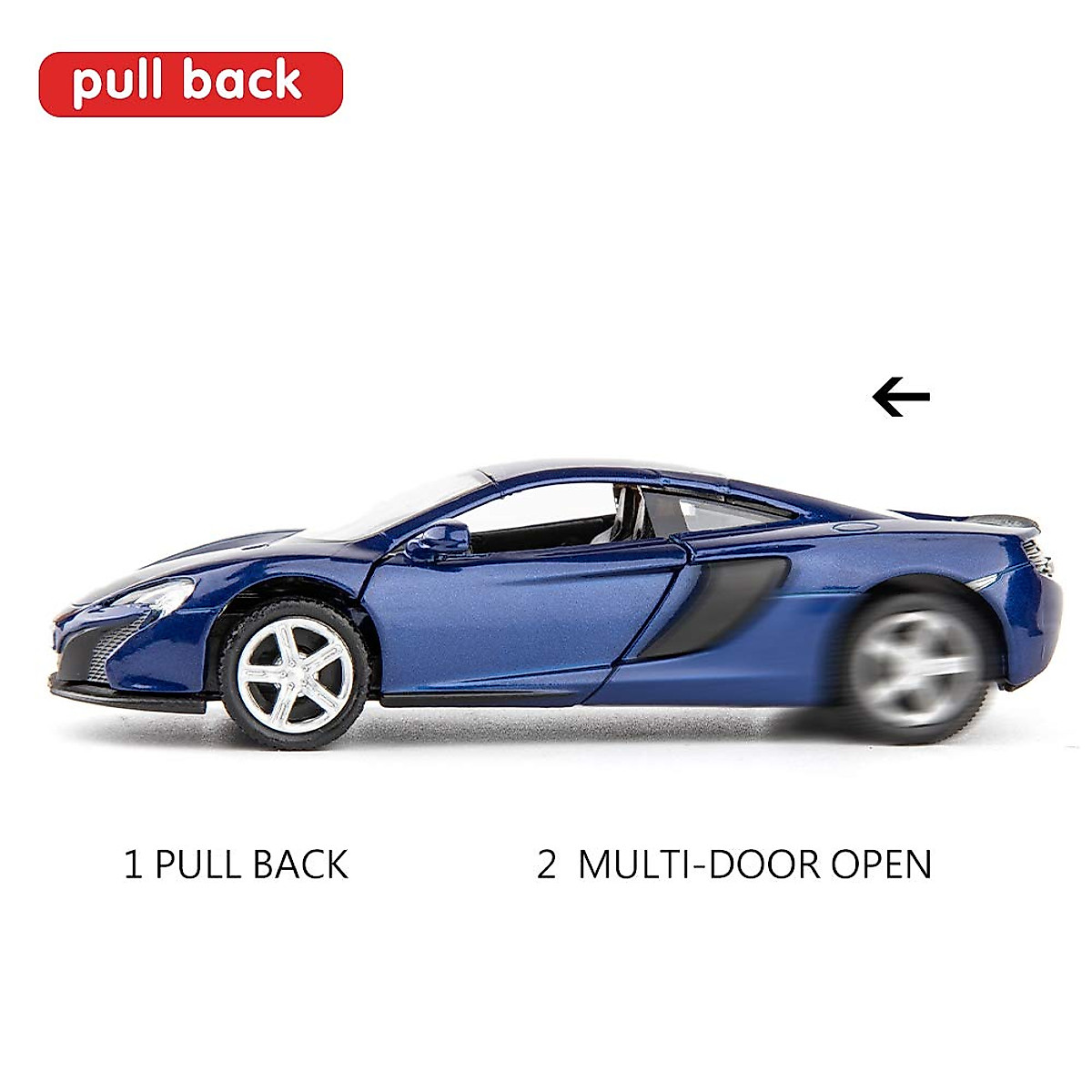 TGRCM-CZ 1/36 Scale McLaren S650 Casting Car Model, Zinc Alloy Toy Car for Kids, Pull Back Vehicles Toy Car for Toddlers Kids Boys Girls Gift (Black)