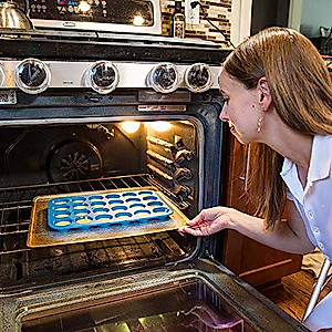 E KAINI 24 Cup Silicone Muffin Mini Cupcak Reusable Tope Baking Pan Set Non Stick cake molds/Dishwasher - Microwave Safe