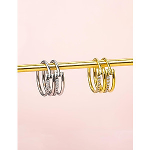 G23 Pure Titanium Huggie Hoop Earrings,12mm Hypoallergenic for Sensitive Ears Pave Cubic Zirconia (18G（1.0mm） Silver)