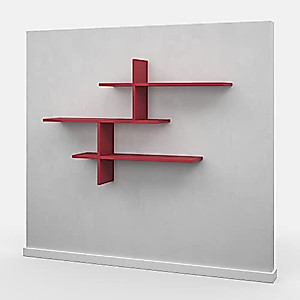 Ada Home Décor Webster Wall Shelf, 48.5'' x 31.5'' x 8.5'', Burgundy