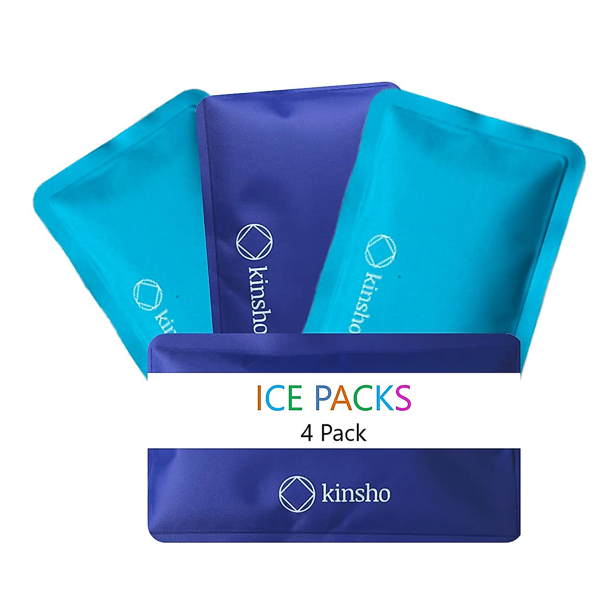 Bundle of Bento Lunch Box for Kids Boys Adults with Utensils (Blue) + Ice Packs for Lunch Bags (Blue & Turquoise)