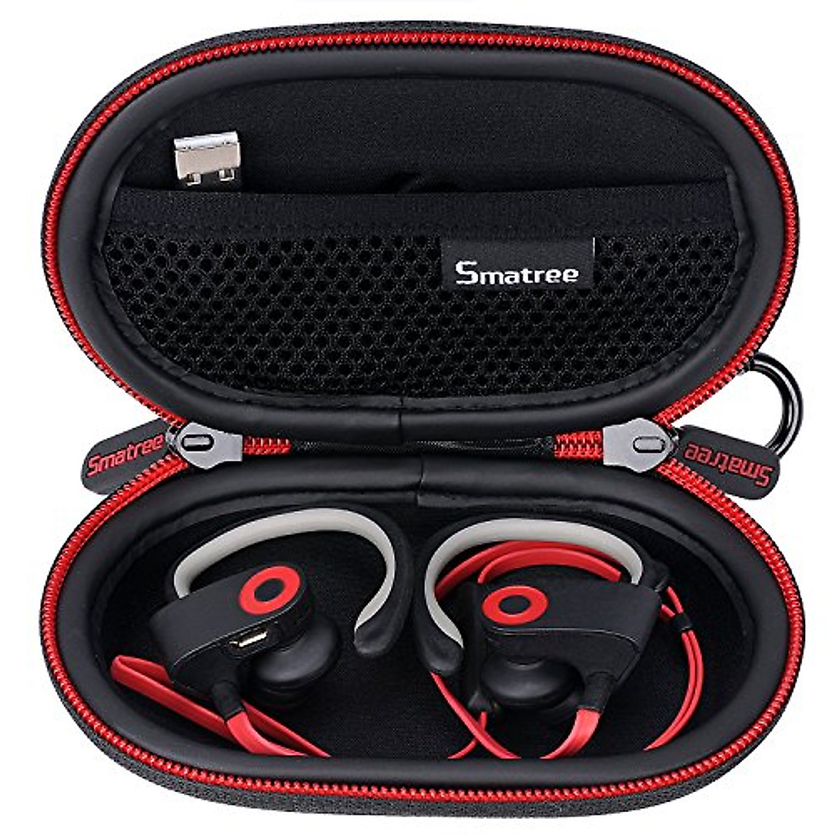 Smatree Headphone Hard Case Compatible with BeatsX, Beats Flex, Powerbeats2, Powerbeats3 Earphones, Bluetooth Sports Headphones,Portable Carrying Case Storage Bag for Earphone, Earbud(Black)