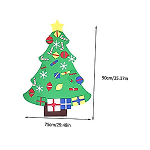 TOYANDONA 1 Set Felt Christmas Tree Nativity Ornaments Homemade Ornaments Hand Decor Christmas Wall Sign Felt Wall Christmas Tree DIY Christmas Ornaments Felt Cloth Green DIY Christmas Tree