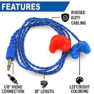Rugged Challenger Semi-Custom Ear Mold Speakers for Racing Radios Communications Electronics – Connects to 1/8" Ear Bud Jack