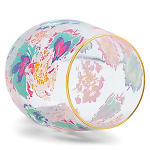 Mary Square 29284 Pink Peony Sorbet 8 ounce Glass Stemless Wine Tumbler Drinking Glass for Wine and Spirits