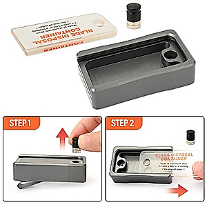 NEWISHTOOL Aluminum Alloy Disposal Blade Box to Break Snap Off Blade and Storage Used Blades, with Magnet and Hanging Clip Blade Disposal Container Safe to Dispose of Most Utility/Razor Blades