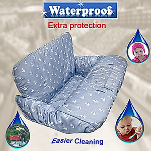 Shopping Cart Cover for Baby Grocery Cart Cover for Baby boy and Baby Girl, High Chair Cover for Baby and Toddler, Baby Registry Gift - Waterproof - Extra Large - Cotton - Double Sided (Blue)