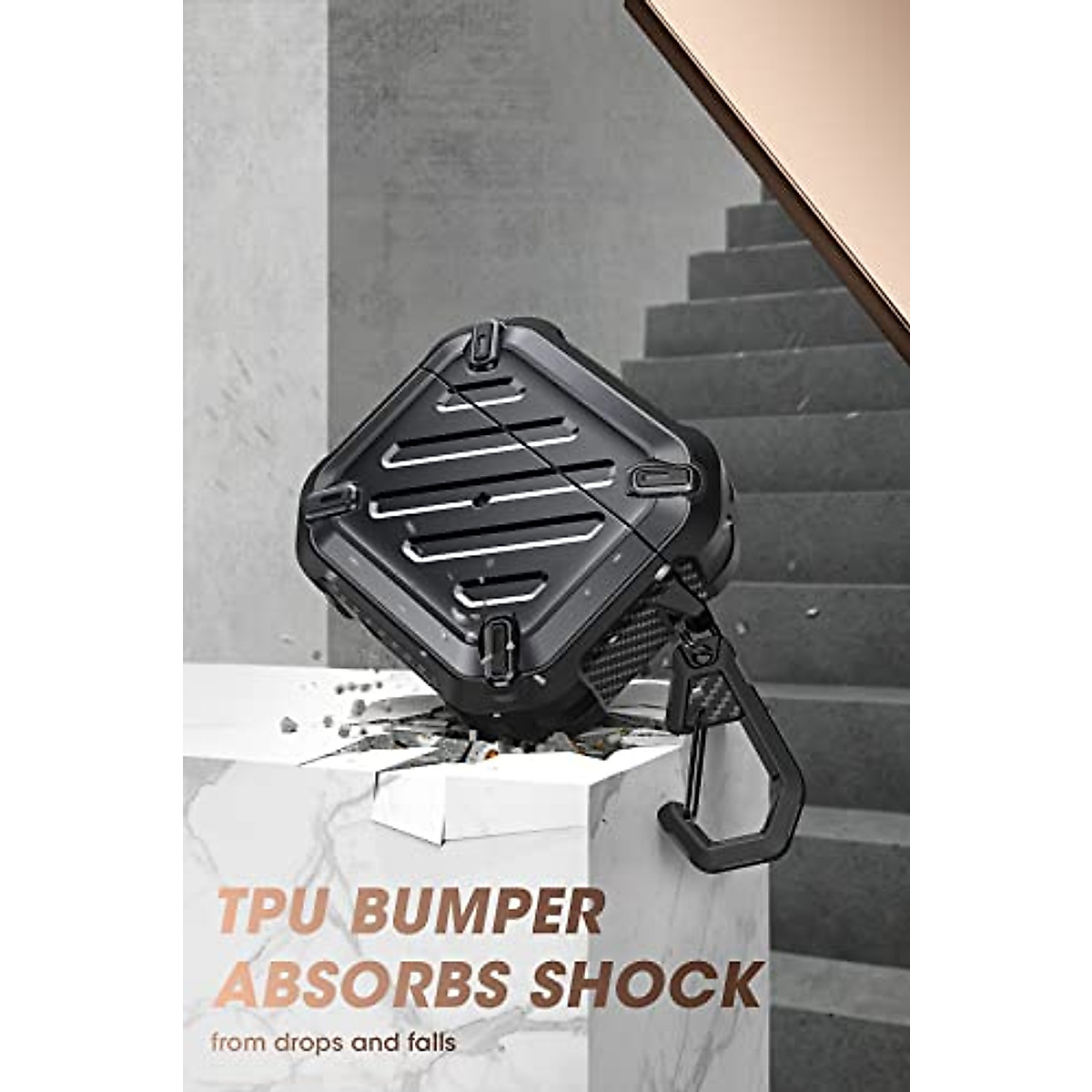 SUPCASE Unicorn Beetle Pro Series Case Designed for Airpods 3 (2021), Full-Body Rugged Protective Case with Carabiner for AirPods 3rd Generation (Black)