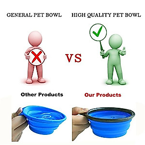 AGECASH A Collapsible Dog Bowl for Travel, 6 Pack Portable Silicone Pet Bowl, Expandable for Cat Dog Water Bowl Dish Feeding, Portable Dog Bowl with Carabiners for Walking Parking