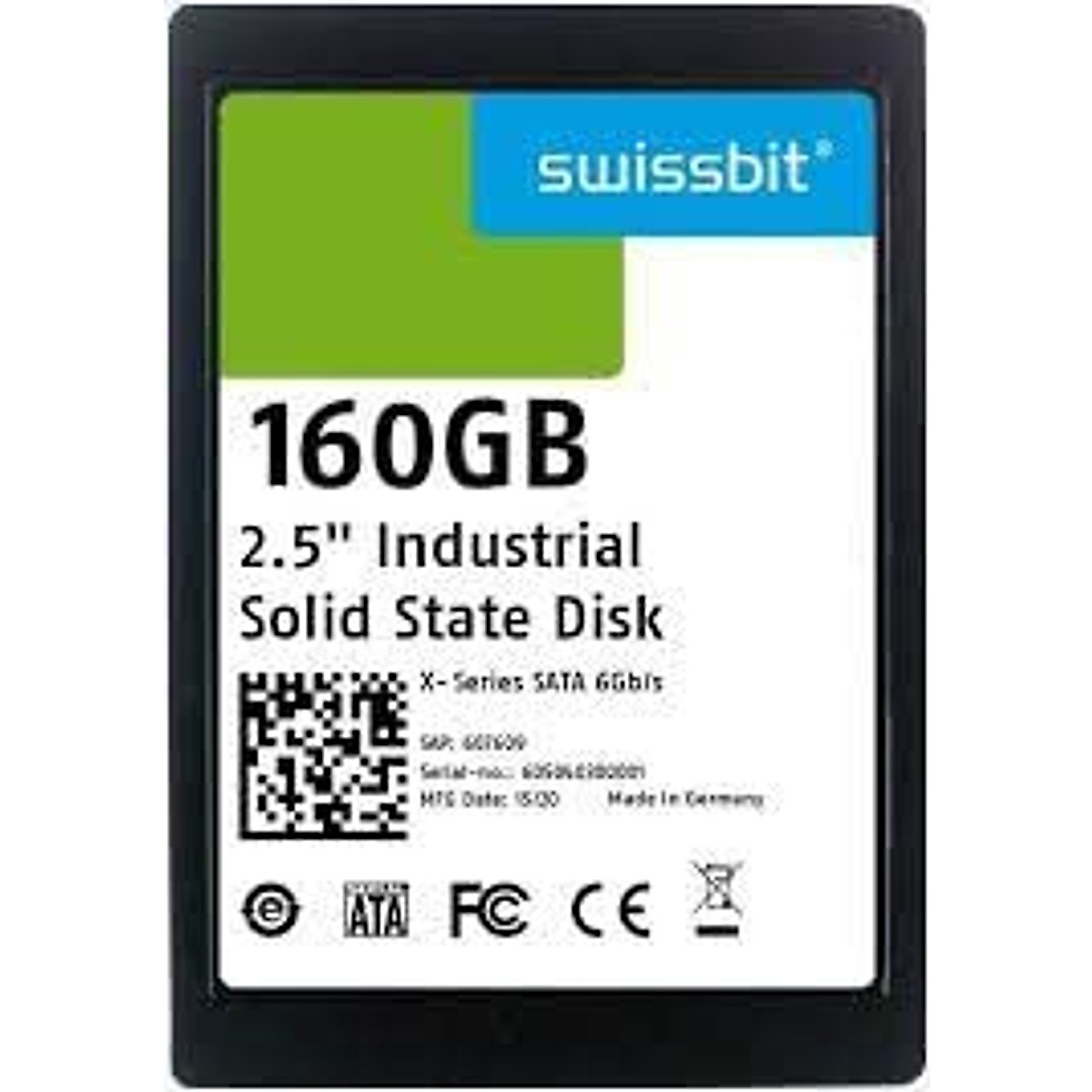 Swissbit SFSA160GS2AK2TO-C-8C-22P-STD, Solid State Drive, 160GB, 5V, 2.5" SATA SSD, X-76, 3D pSLC, 0-70°C