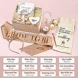 NOVITAR Engagement Gifts For Women- Bride To Be Newly Engaged Gifts For Her, Bridal Shower Gifts, Fiancée Future Mrs Box Set, Wedding Gifts Basket, Engaged Party Gifts Idea