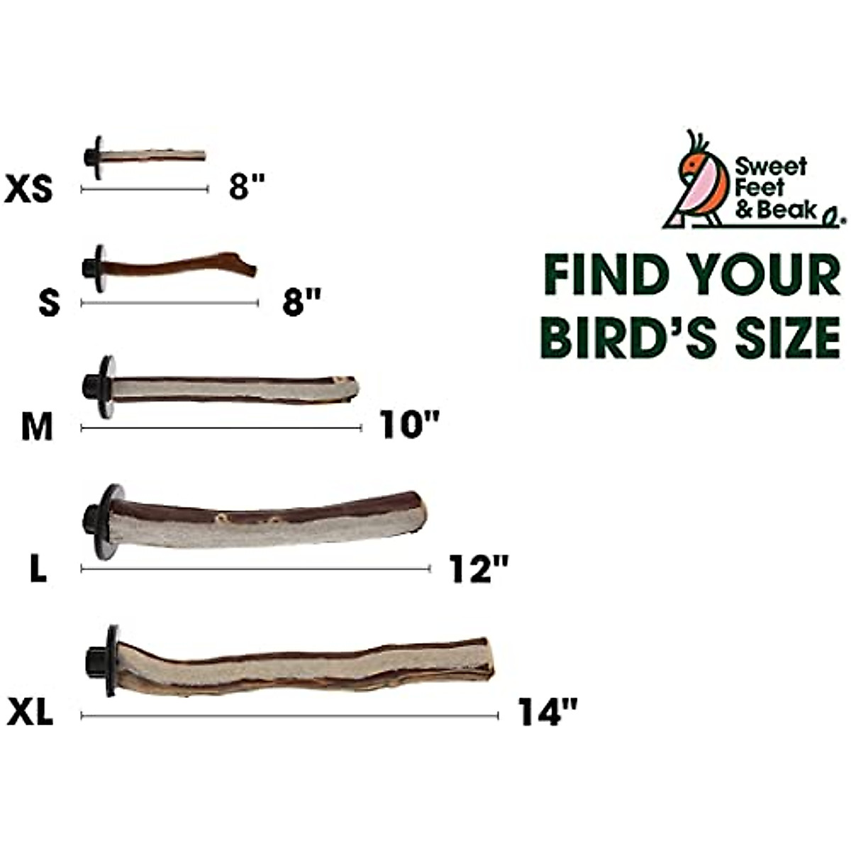 Sweet Feet and Beak Superoost Manzanita Pumice Pedicure Perch- Easy to Install Bird Cage Accessories for Healthy Feet, Nails and Beak - Natural Bird Perches Imitates Birds' Life in The Wild - M 10"