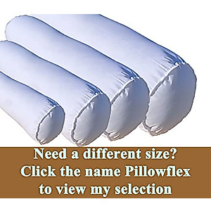 Pillowflex Bolster Pillow - 6"x 36" - Plush Polyester-Filled Insert for Decorative Shams - Comes in a Poly-Cotton Shell - Odorless, Lint and Dust-Free, No Lumps Stuffing for Pillows (White, Round)