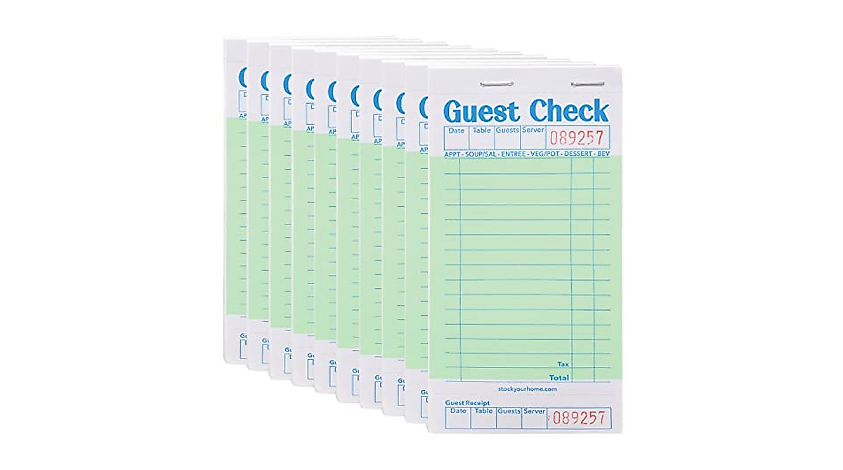 Stock Your Home Green Guest Check Books - Organize Orders