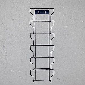 FixtureDisplays® Horizontal Wall Mounting 6 Pockets 6 X 4 Greeting Card Post Card Rack 6.7 X 2 X 21.3 11714-6*4-Black-NF