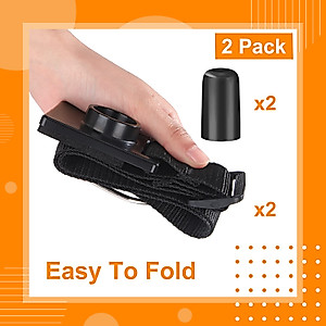 2 Pack Cello Endpin Anchor Non Slip Stopper Cello Antiskid Device Adjustable Strap with 2 Pieces Rubber End Pin Protector Musical Instrument Accessories, Black (Rubber Stopper Included)
