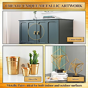 Wadities Acrylic Paint Metallic Gold, 250ml Gold Leaf Paint for Art Painting, Ideal for Canvas, Wood, Clay, Fabric, Ceramic, Stone, Glass Craft Supplies