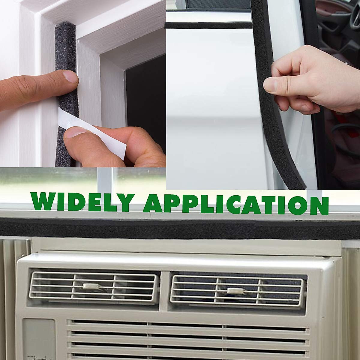 Forestchill Window Air Conditioner Foam Seal Tape with Strong Adhesive, 2 Inch Wide X 1 Inch Thick, High Resilience AC Insulating Foams Weather Strip, 6.5 Feet x 1 Roll