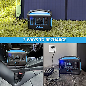Ainpota Portable Power Station 600W/568Wh Power Station with AC Outlets & LED Flashlight Fast Charging by Solar Generator Backup Lithium Battery for Home and Outdoor Camping Adventure