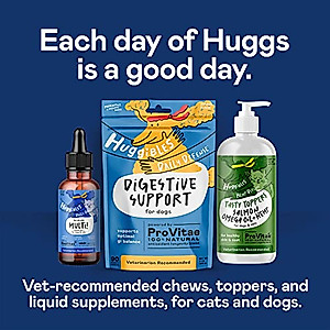 HUGGIBLES Stress & Anxiety Support Liquid Supplement for Dogs & Cats – with Hemp Seed Oil, EPA & DHA – Daily Calming Relief for Pets – Naturally Helps Anxiety & Stress – Antioxidants for Longevity