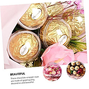 Dessert Cups 50pcs Chocolate Torus Clear Wrapping Paper Fresh Flower Bouquet Mini Cake Boxes Small Muffin Holder Chocolate Truffle Wrapper Cup Truffle Holder Truffle Cup