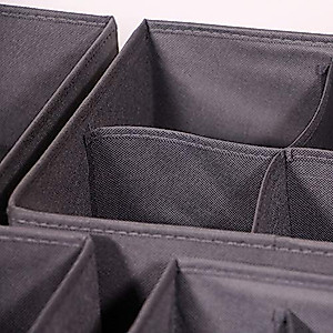 DIOMMELL 21 Pack Foldable Cloth Storage Box Closet Dresser Drawer Organizer Divider Fabric Baskets Bins Containers for Baby Clothes Underwear Bras Socks Lingerie Clothing,Dark Grey 24249