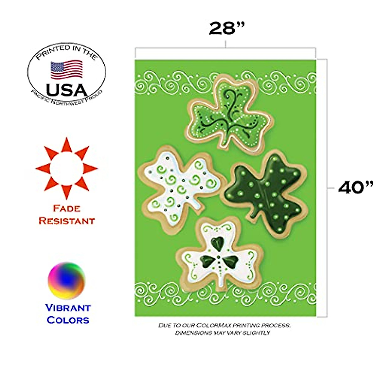 Toland Home Garden Shamrock Cookies House Flag