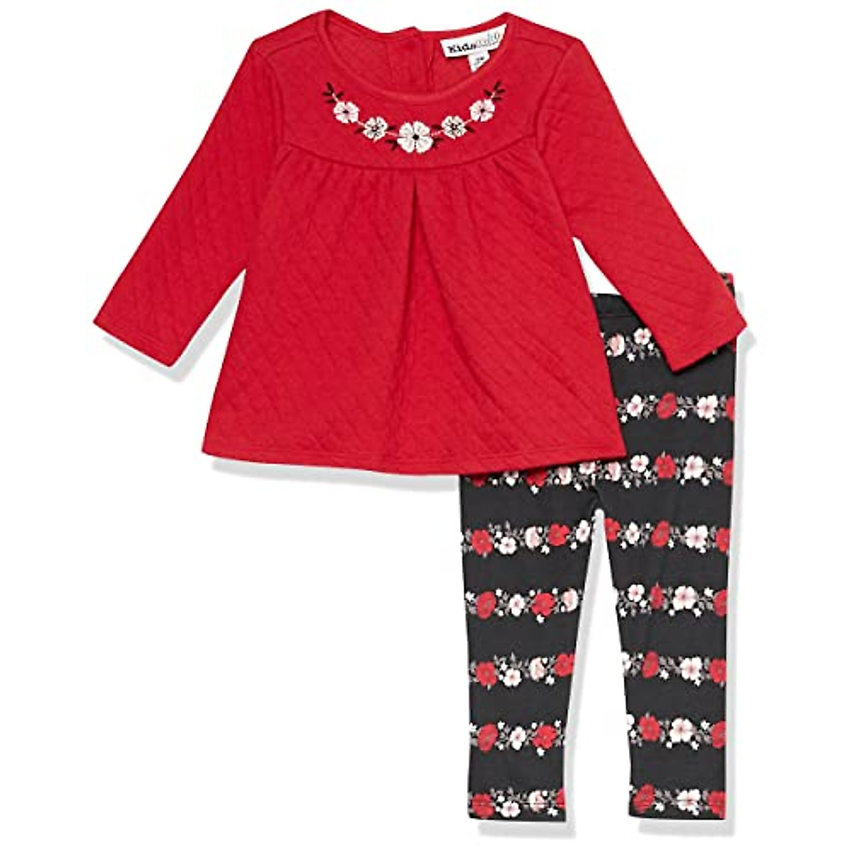 Kids Headquarters Baby Girls 2 Pieces Legging Set, Barbados Cherry/Print, 12M US