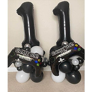 4 Pack Gamer Party Balloons Helium Foil Mylar Video Game on Balloons Video Game Controller Balloons for Boys Game Themed Party Birthday Decorations Supplies 23.6 x 15.7 Inch