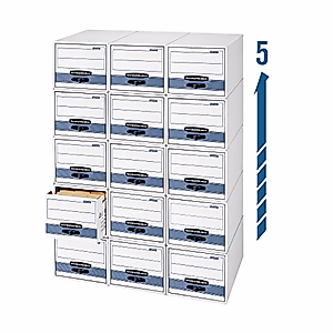 Bankers Box STOR/DRAWER STEEL PLUS Extra Space-Saving Filing Cabinet, Stacks up to 5 High, Letter, 6 Pack (00311)