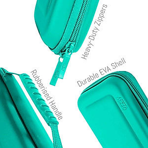 Orzly Carry Case and Comfort Grip in Turquoise for Switch Lite - Bundle