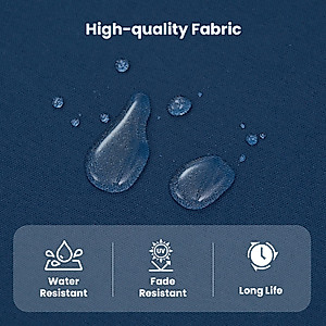 Strickland Home Outdoor Seat Cushion Set 19 x 19 Inch Fade Resistant Patio Furniture Cushions with Pillow Deep Seat & Back Cushion Set with Removable Cover for Chair Sofa Couch,Navy Blue