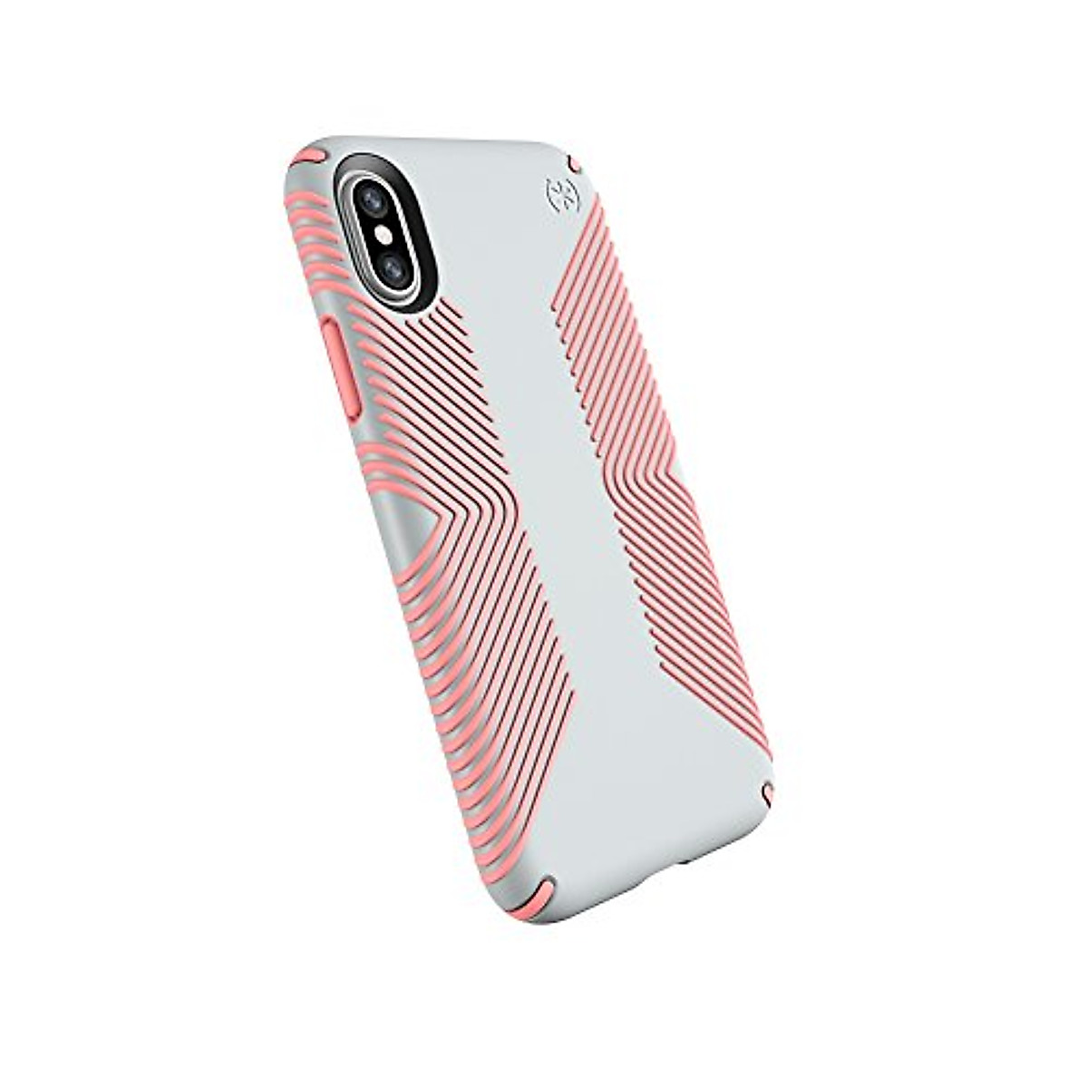 Speck Products Presidio Grip Case for iPhone XS/iPhone X, Dove Grey/Tart Pink (103131-6584)