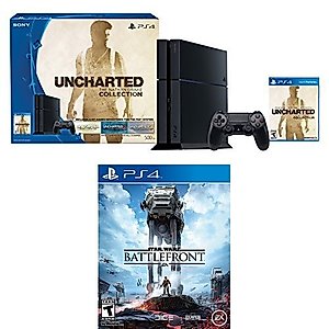 500GB PlayStation 4 Console - Uncharted: The Nathan Drake Collection Bundle with Star Wars Battlefront