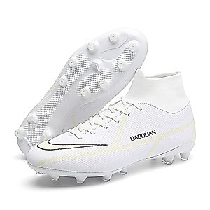 World Cup/Student Games Competition Shoes Foture 4.1 Netfit FG AG Rainbow Sports Football Shoes XX 17.2 Solidly Nailed Football Shoes (5, White, Numeric_5)