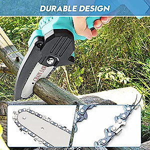 Seesii Mini Chainsaw Chain Replacement 6 Inch for 6 Inch Bar-4 PCAK, .043" Gauge, 1/4" LP Pitch, 37 Drive Links Fits Seesii And All Brands Mini Chainsaw【Free Chain Sharpener File Inclded】