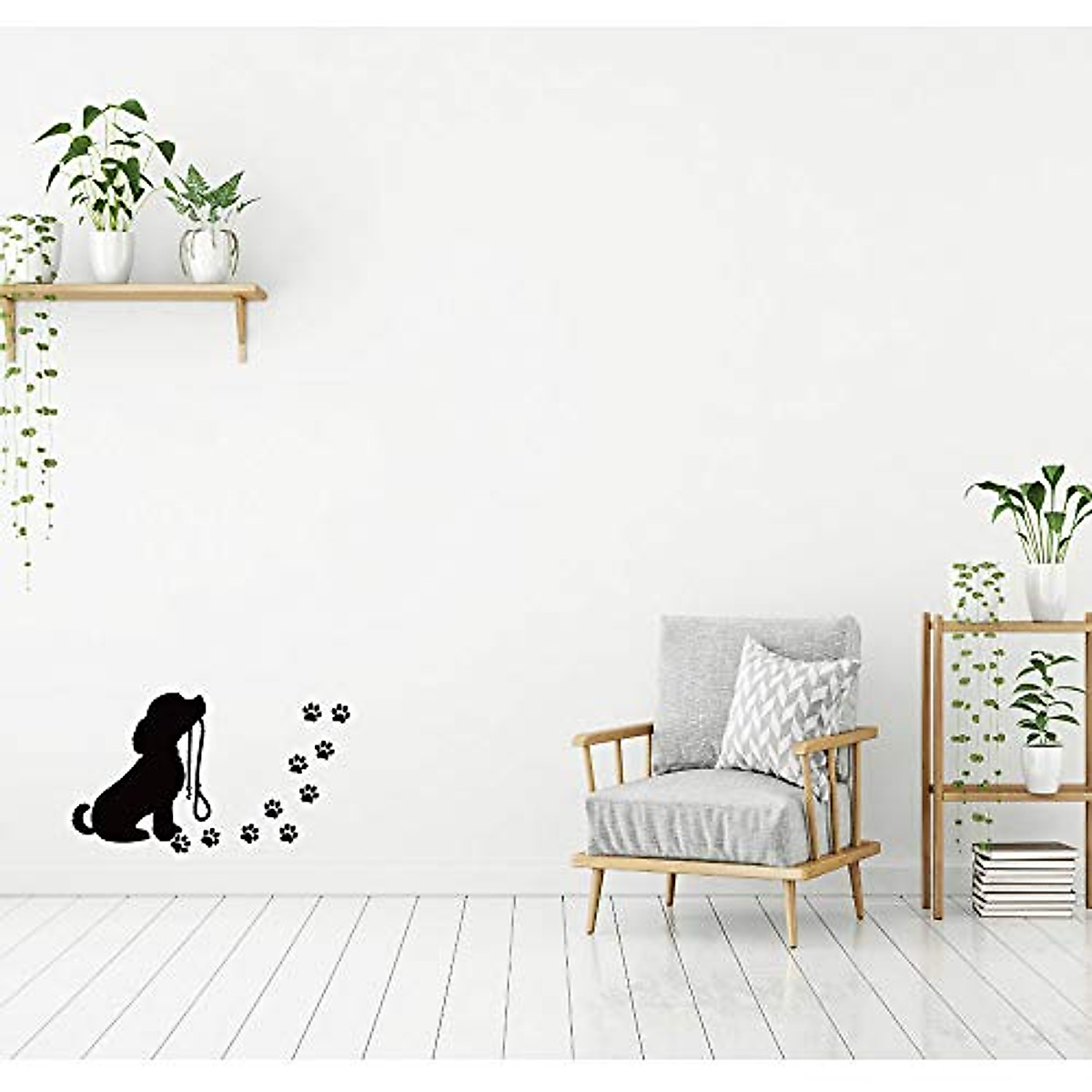 Fencosyn Dog Paw Prints Vinyl Wall Decal Removable Pet Stickers for Kids Boys Girls Baby Nursery Bedroom Decor