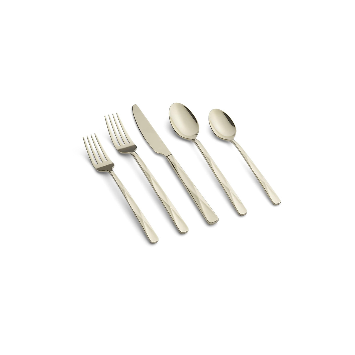 Cambridge Ayden Champagne Mirror Piece Flatware Set, 20 Count, Metallic